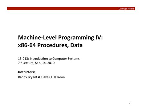 machine level programming iv x86 64 procedures and data lecture slide computer science docsity