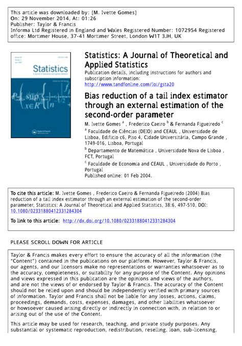 pdf bias reduction of a tail index estimator through an external estimation of the second