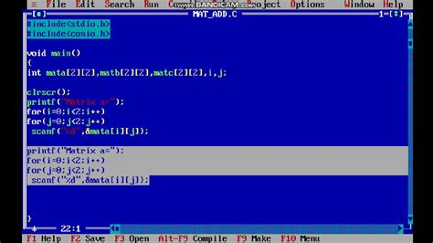 matrix addition in c language youtube