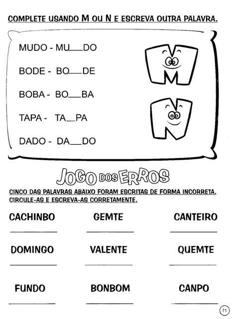 Atividades M Ou N Para Imprimir Online Cursos Gratuitos