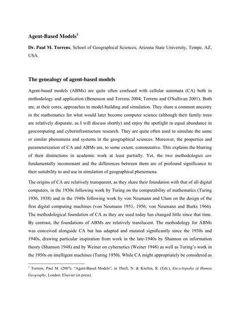 pdf agent based models