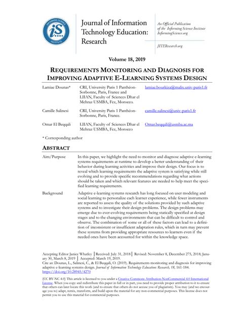 pdf requirements monitoring and diagnosis for improving adaptive e learning systems design