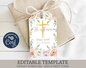 Easter Basket Tags Printable Etsy