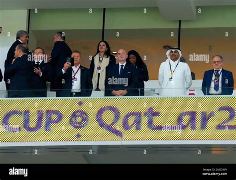 FIFA President Gianni Infantino Centre And Sheikh Khalid Bin Khalifa
