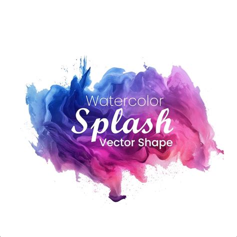 Colorful Watercolor Splash Vector Shape For Banner Tag Label Premium