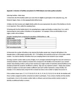 Fillable Online Cdc Appendix 1 Selection Of Facilities And Patients
