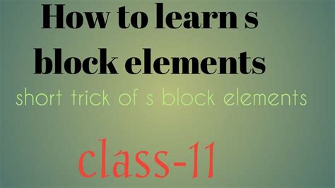 Short Trick Of S Block Elements Class11 Viralvideo Trendingvideo