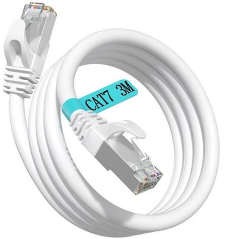 Cable Ethernet 3M Cat 7 Cable Rj45 Blindé Haute Vitesse 10Gbit S
