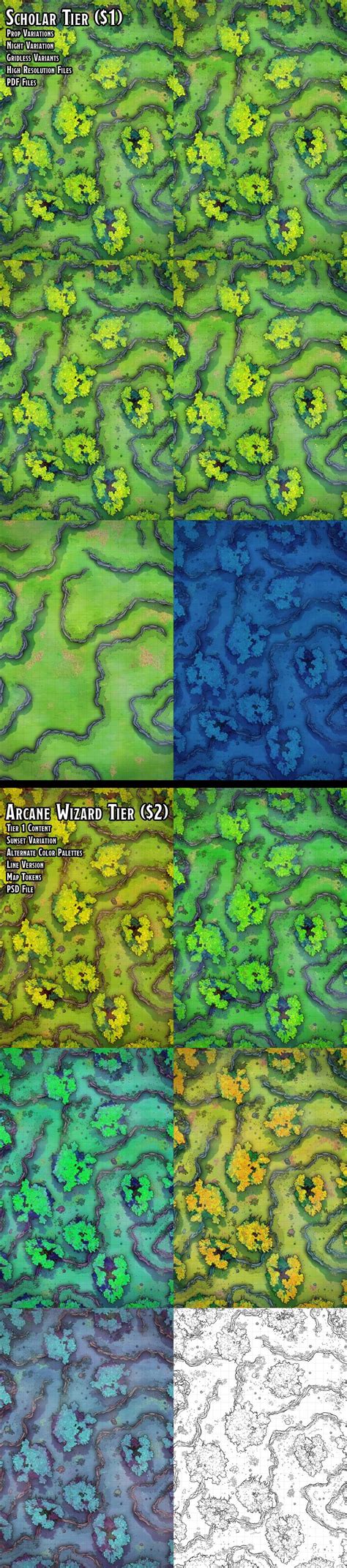 Forest Wilderness Battle Map X R Dndmaps