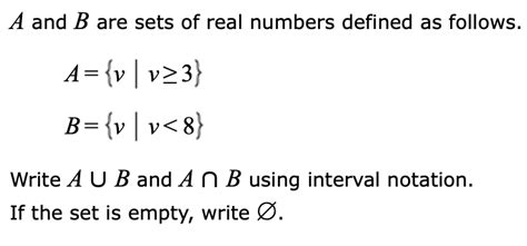 Solved A And B Are Sets Of Real Numbers Defined As Follows Chegg