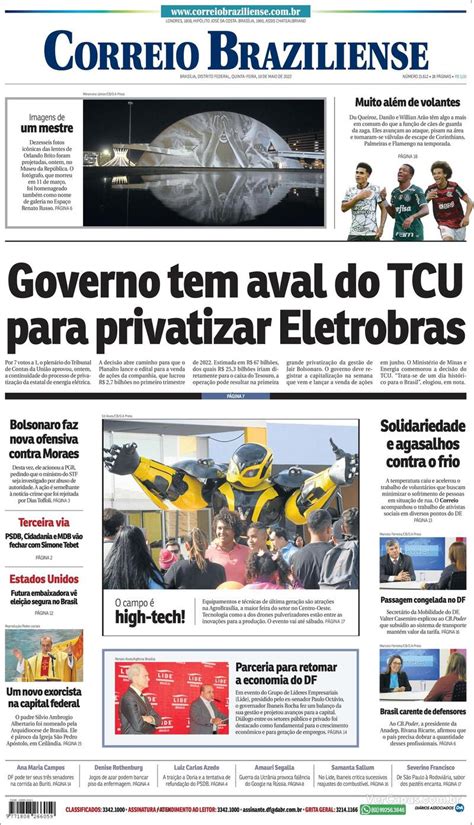 Capa Correio Braziliense Edi O S Bado De Abril De
