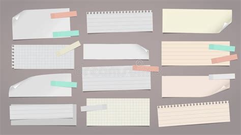 Conjunto De Piezas De Papel De Cuaderno De Notas Amarillo Rasgado
