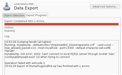 Solución Xampp mysqldump Got error 2002 Cant connect to local