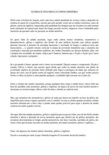 GLÓ RIAS E INGLÓ RIAS DA MINHA MEMÓ RIA Free Download Borrow and