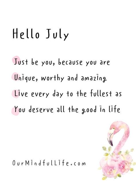 Hi July Quotes And Sayings To Welcome July New Month Quotes January