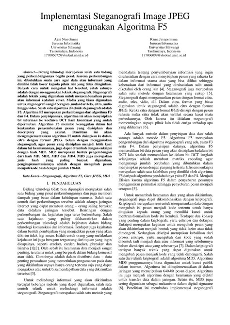 pdf implenemtasi steganografi image jpeg menggunakan algoritma f5