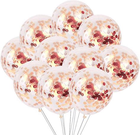 Balony Z Konfetti Rose Gold 10 Szt 30 Cm 14112117566 Allegro Pl