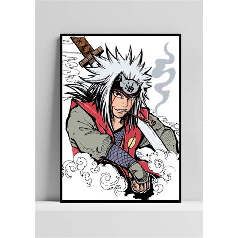 Quadro de mdf poster moldura Anime Mangá Naruto Jiraiya Shopee Brasil