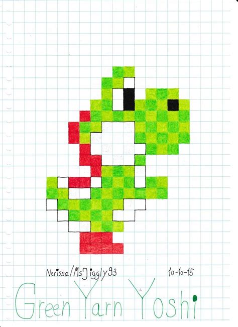 This Is A Drawing Of A Green Yarn Yoshi From Yoshi S Woolly World In 8