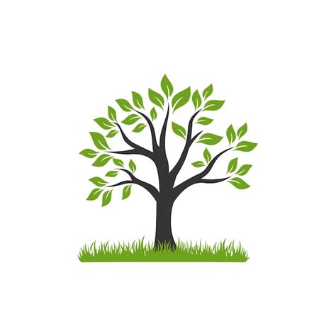 Plantilla de concepto de diseño de logotipo de árbol Vector Premium