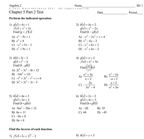 Solved Algebra Name Id Kuta Software Llc All Rights