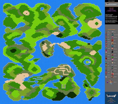 Dargon Warrior Overworld Nintendo Nes Map Bg