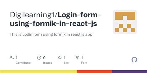 Github Digilearning Login Form Using Formik In React Js This Is