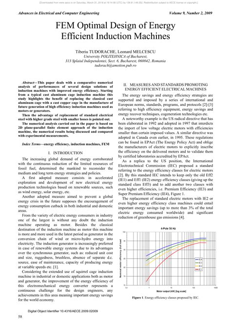 pdf fem optimal design of energy efficient induction machines