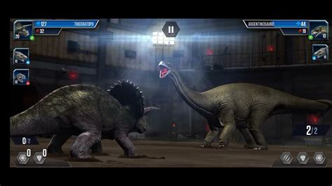 Triceratop VS Argentinosaurus Jurassic World The Game YouTube
