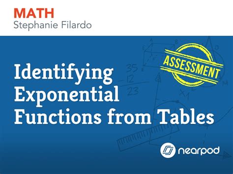 identifying exponential functions from tables
