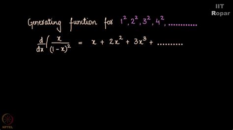 generating function examples part 1 youtube