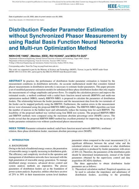 pdf distribution feeder parameter estimation without synchronized phasor measurement by using