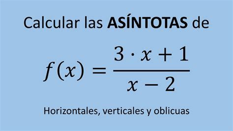 C Lculo De As Ntotas Ejemplo Funci N Racional Paso A Paso Youtube