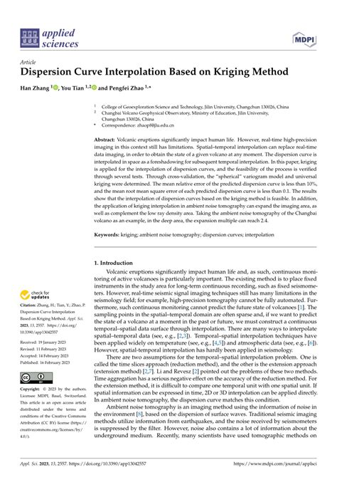 pdf dispersion curve interpolation based on kriging method