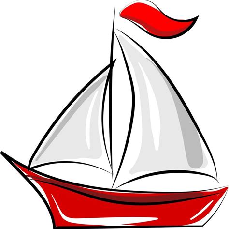 Red Boat Illustration Vector On White Background 13750638 Vector Art