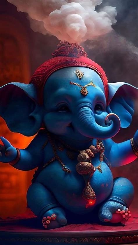 God S Lord Ganesha Animated God Ganpati Bappa Hd Phone Wallpaper