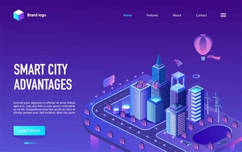 Smart City Modern Concept Isometric Royalty Free Vector