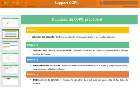 Comité de pilotage COPIL Guide complet Modèle PPT