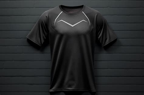 Plantilla De Maqueta Frontal De Camiseta Deportiva Negra Foto Premium