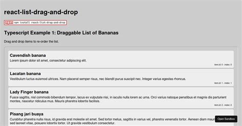 React List Drag Drop Typescript Example 1 Codesandbox