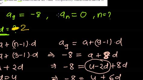 finding the term number using nth term formula of arithmetic sequences youtube