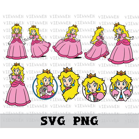 Princesa Peach Svg Princesa Svg Juegos Svg Super Mario Svg Etsy Espa A