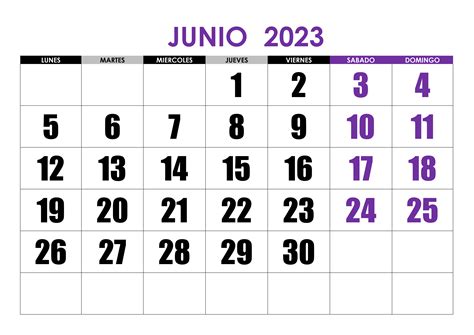 Calendario Junio 2023 Calendarios Su