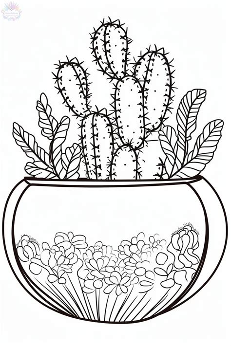 Cacto Para Colorir De 25 Desenhos Para Imprimir E Pintar