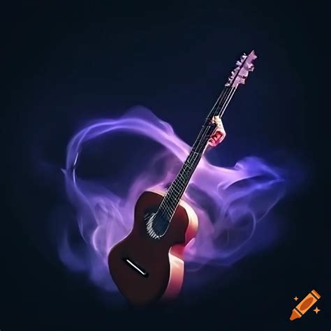 Anime Guitarist With Long Brown Hair And Angelic Theme On Craiyon