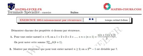 MATHS LYCEE FR exercice corrigé maths terminale spécialité