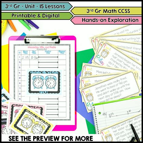 Elapsed Time Worksheets Lesson Plans Activities Guided Math Workshop