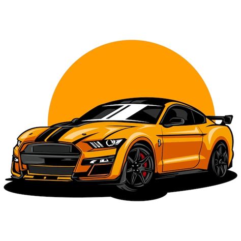 Ilustración de coche moderno y deportivo Vector Premium
