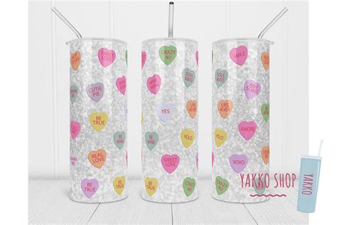 20oz Valentine Tumbler Sweet Heart Wrap Graphic By Yakkodesign