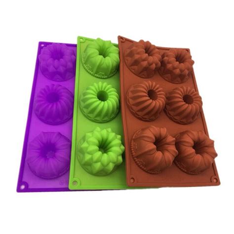 Freshware 6 Cavity Mini Fancy Bundt Cake Silicone Grandado